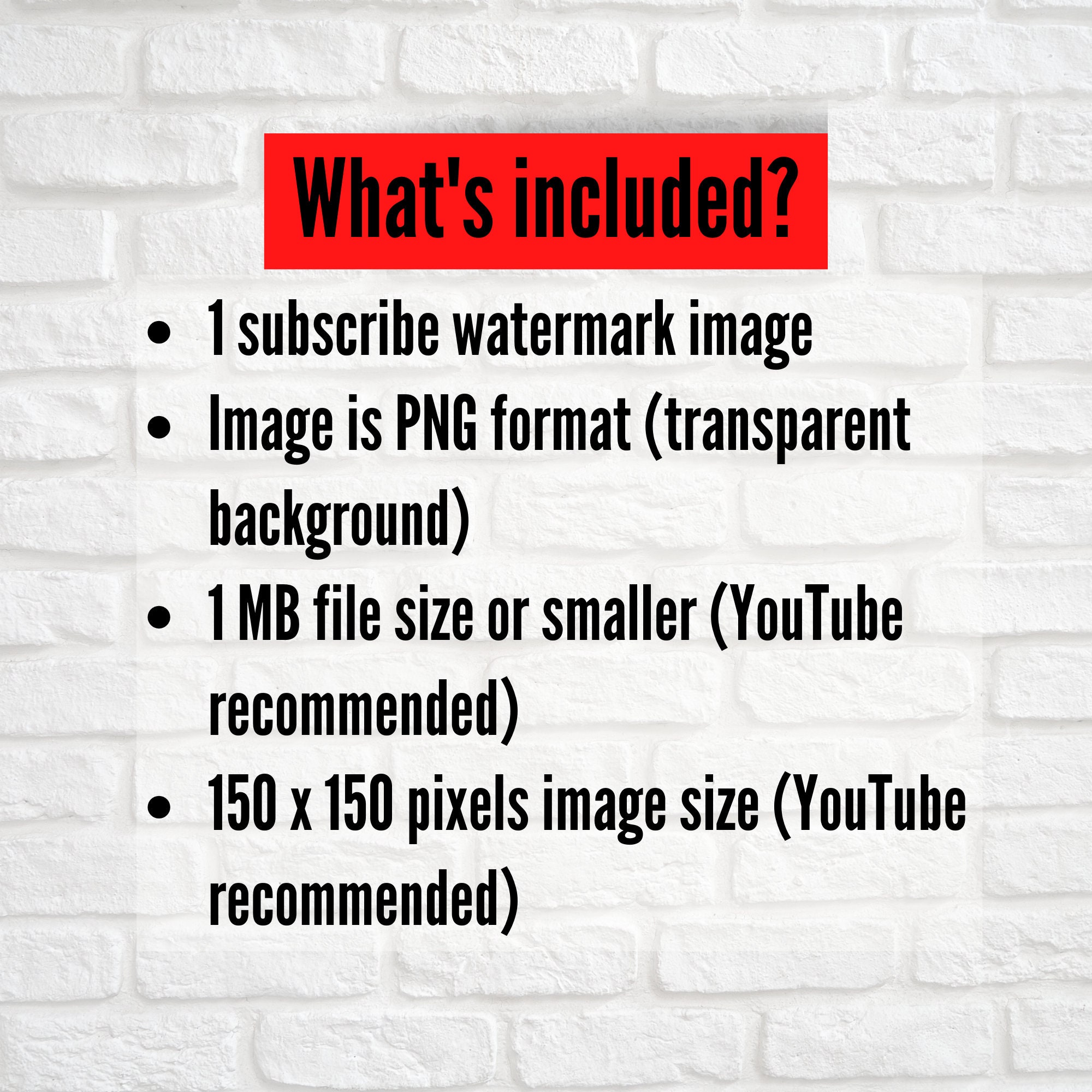 Youtube Subscribe WATERMARK SUB (instant Download) 1 PNG File ...