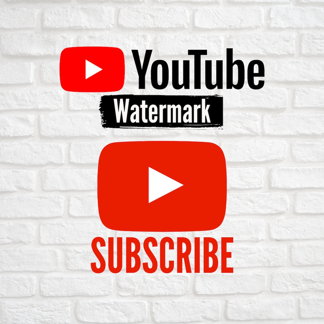 Youtube Subscribe WATERMARK Play Button instant Download 1 PNG File ...
