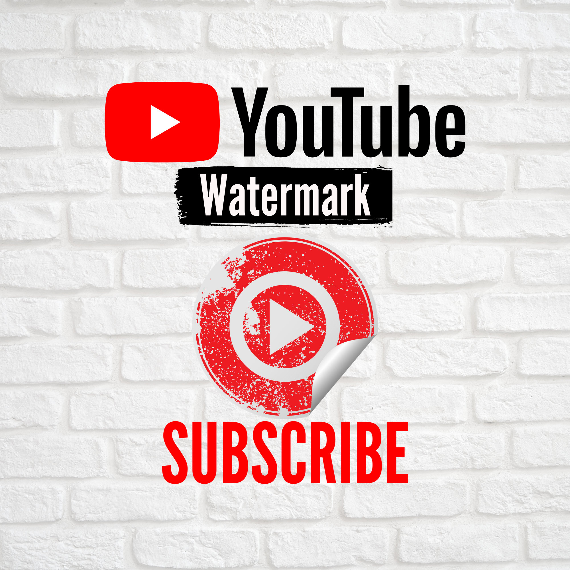 Youtube Subscribe WATERMARK Sticker (instant Download) 1 PNG File ...