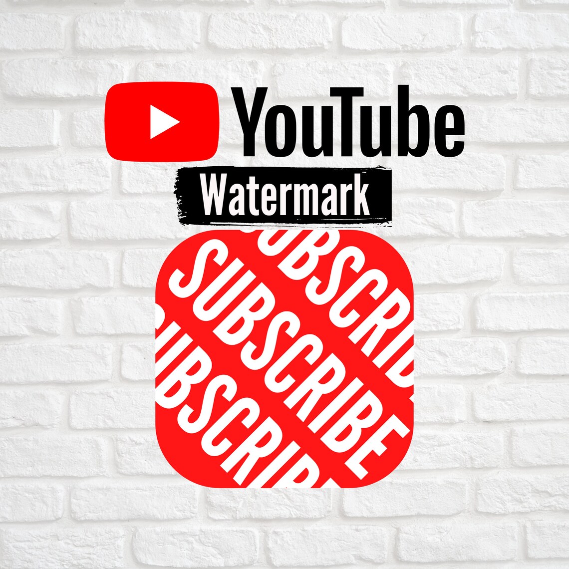Youtube Subscribe WATERMARK SUB X3 instant Download 1 PNG - Etsy