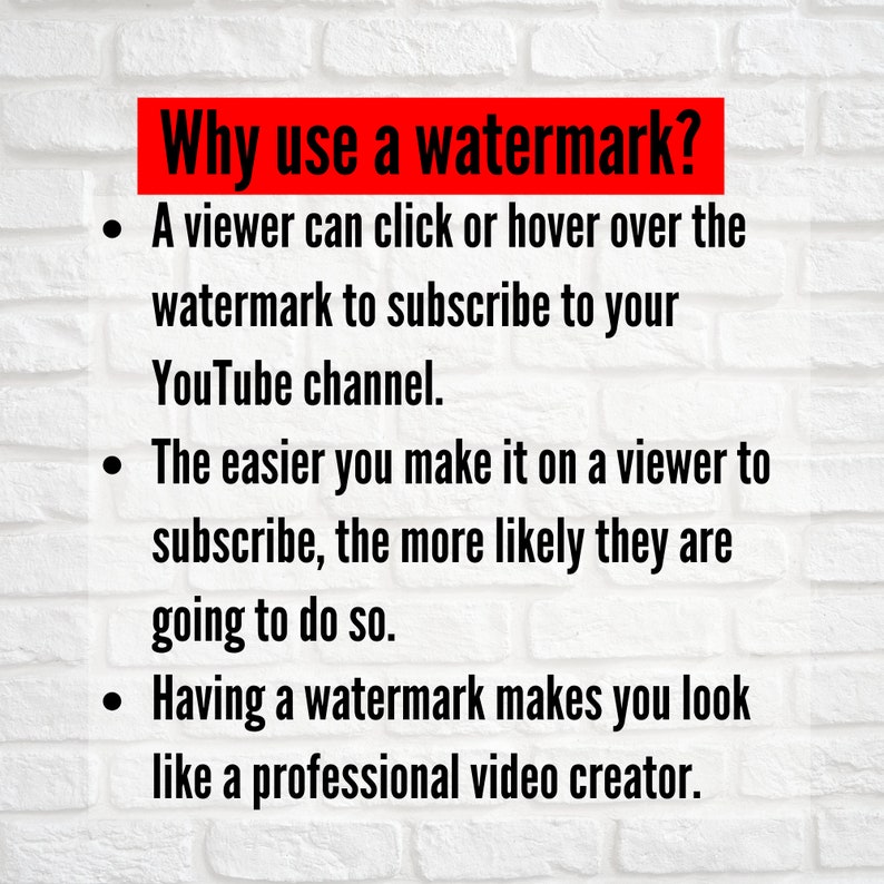 Youtube Subscribe WATERMARK All White instant Download 1 PNG File ...