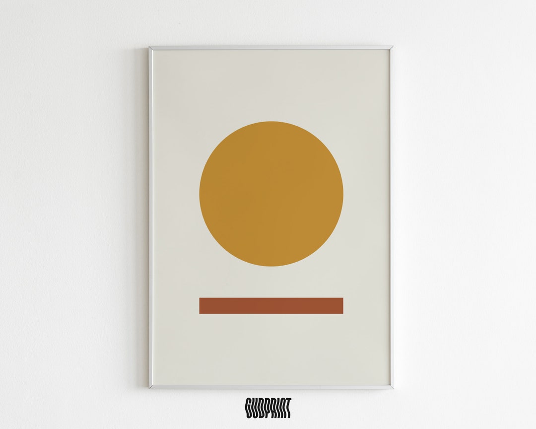 Mustard Yellow Circle Print: Abstract Geometric Wall Art (digital ...