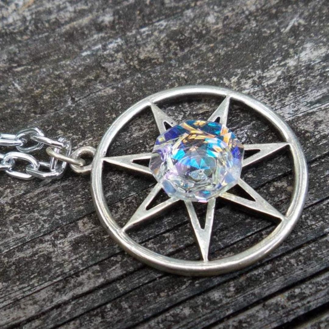 Fairy Star Talisman/ Septagram/ White Witch Magic Necklace/ Seven ...
