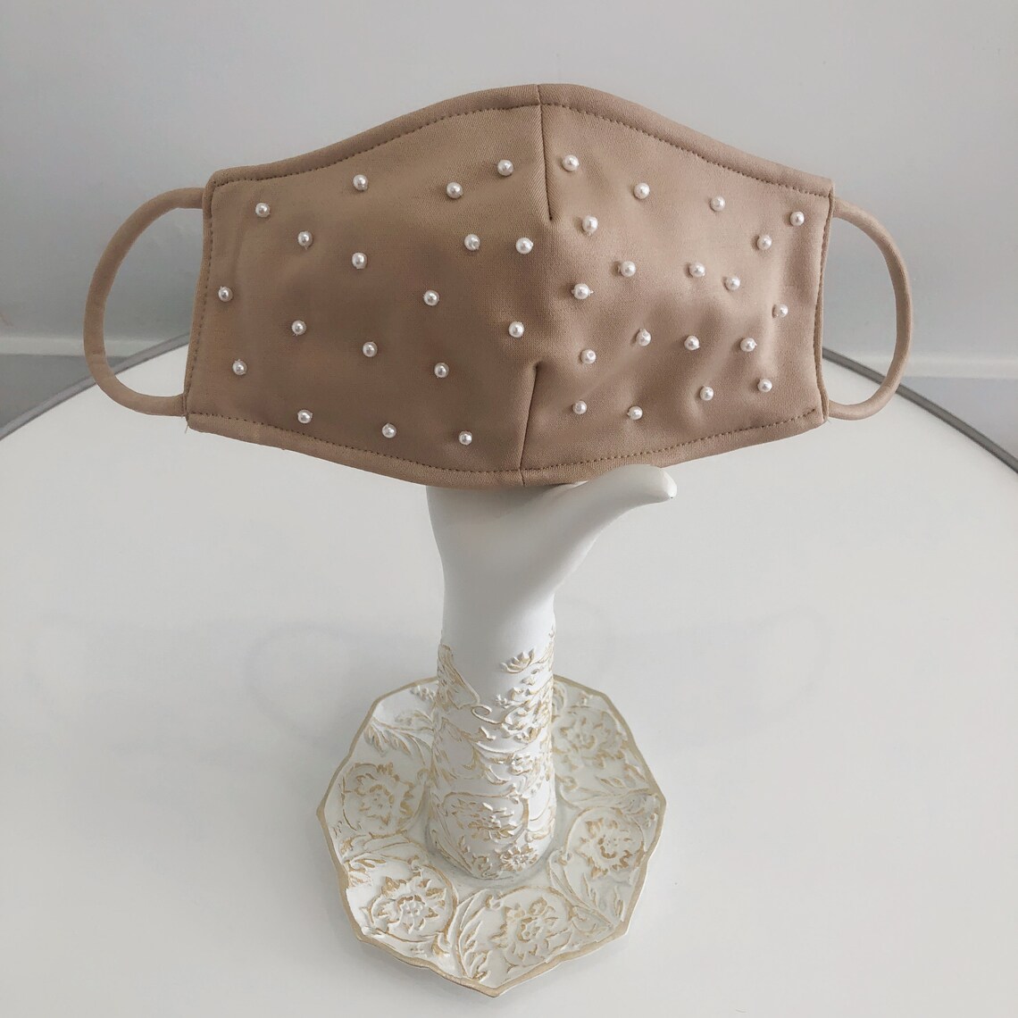 White Pearls Face Mask - Etsy
