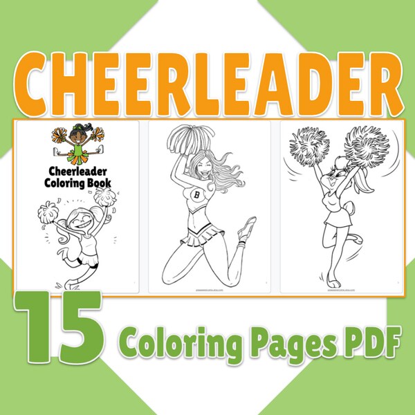 Cheerleading Coloring Pages - Etsy