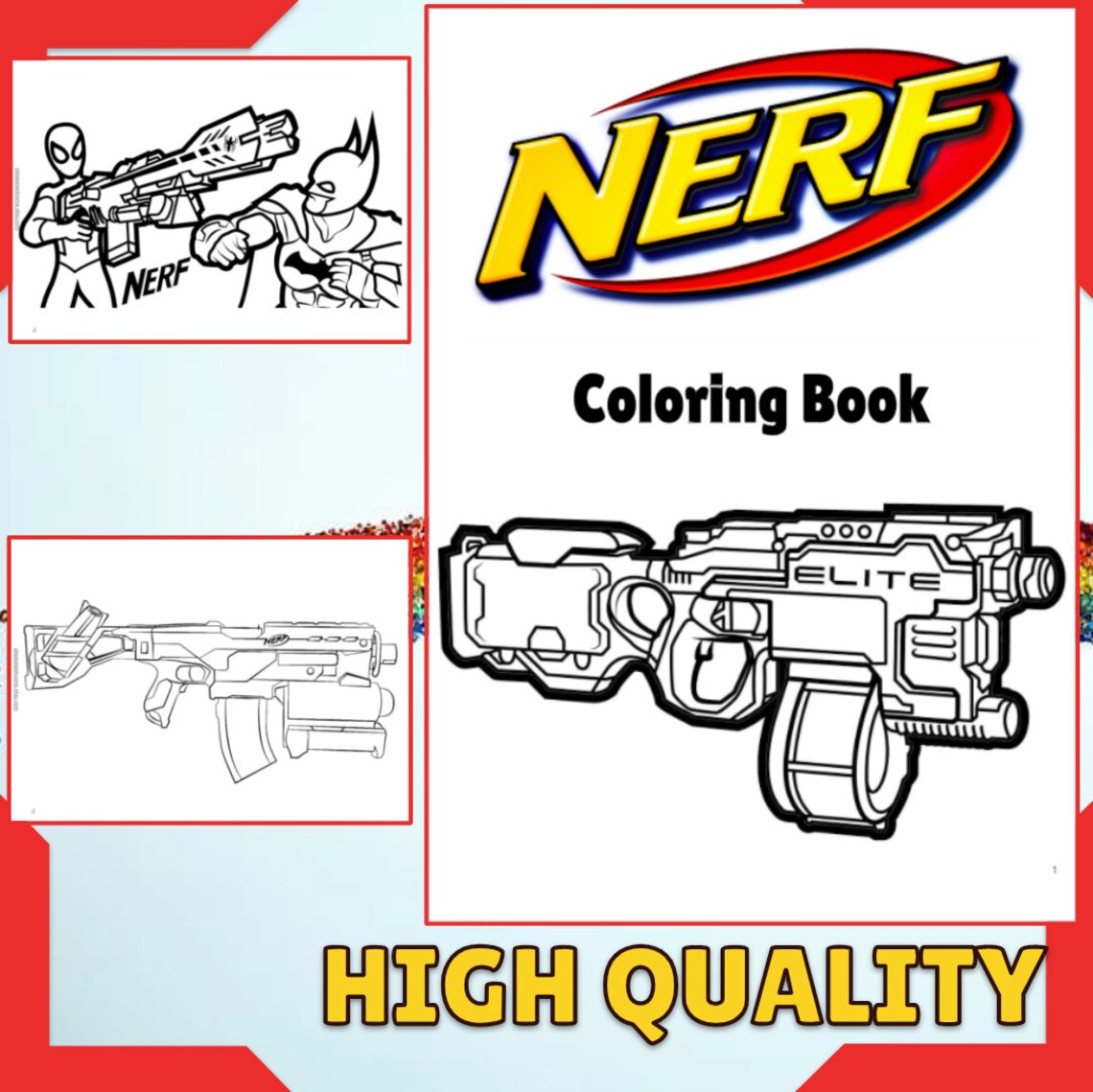 Printable Nerf Coloring Book Nerf Coloring 25 Pages PDF | Etsy
