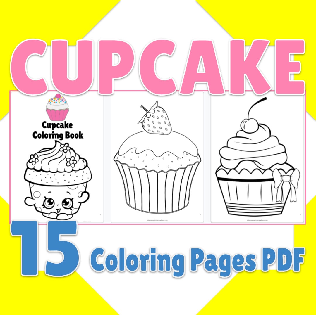 Cute Cupcake Printable Coloring Pages