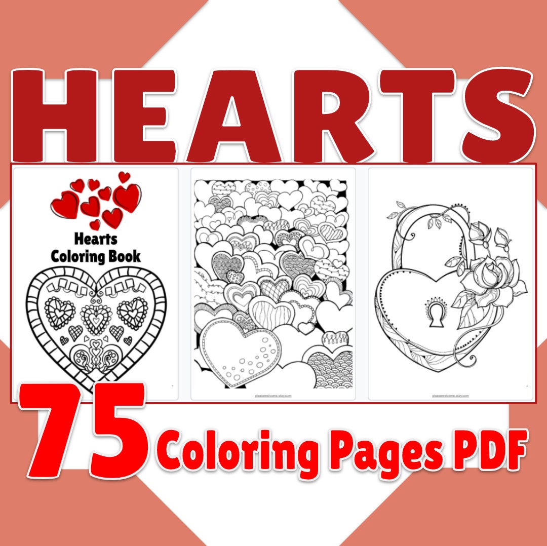 Heart Coloring Book Pages