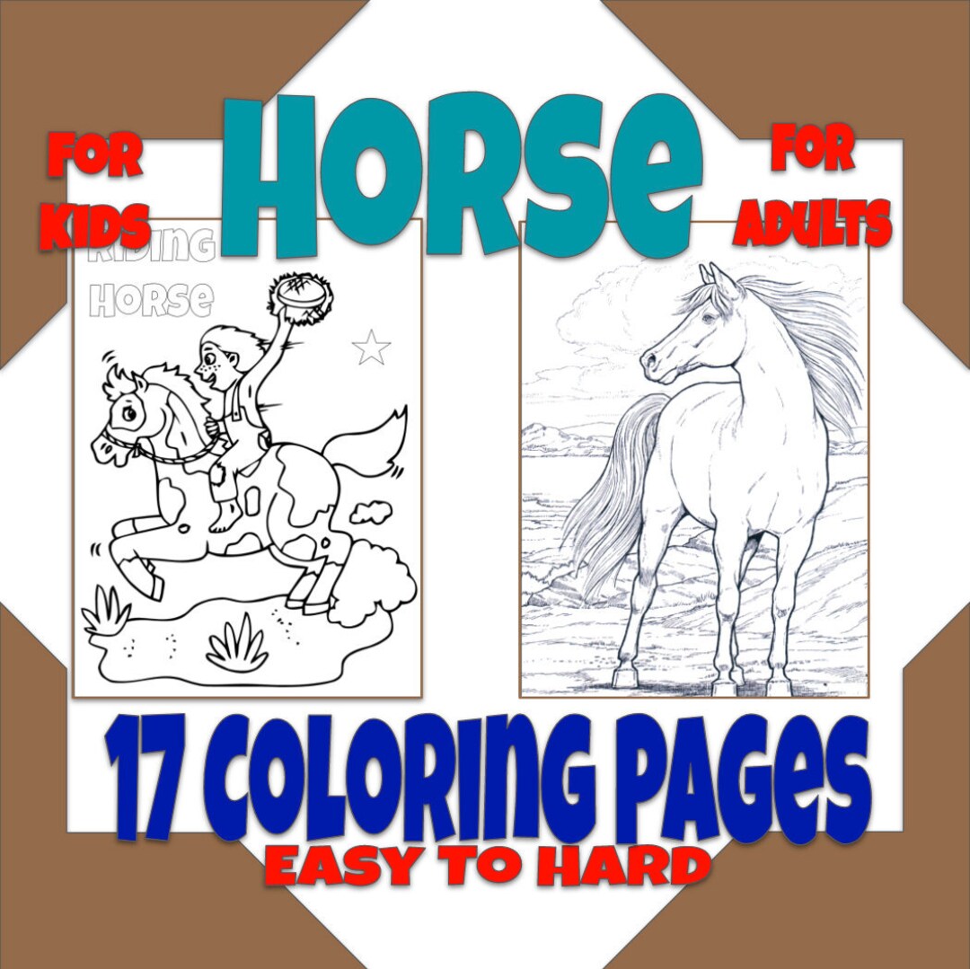Horse Coloring Pages Set Printable Horse Coloring Sheets for - Etsy