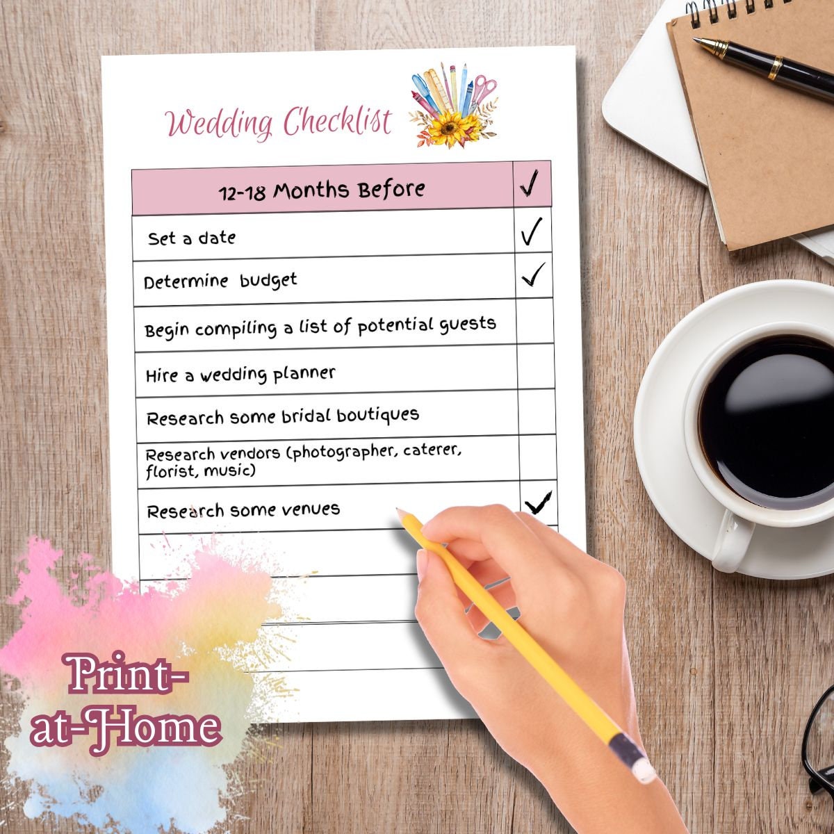 Wedding Checklist Printable, Cottagecore Fillable Wedding Organizer PDF ...