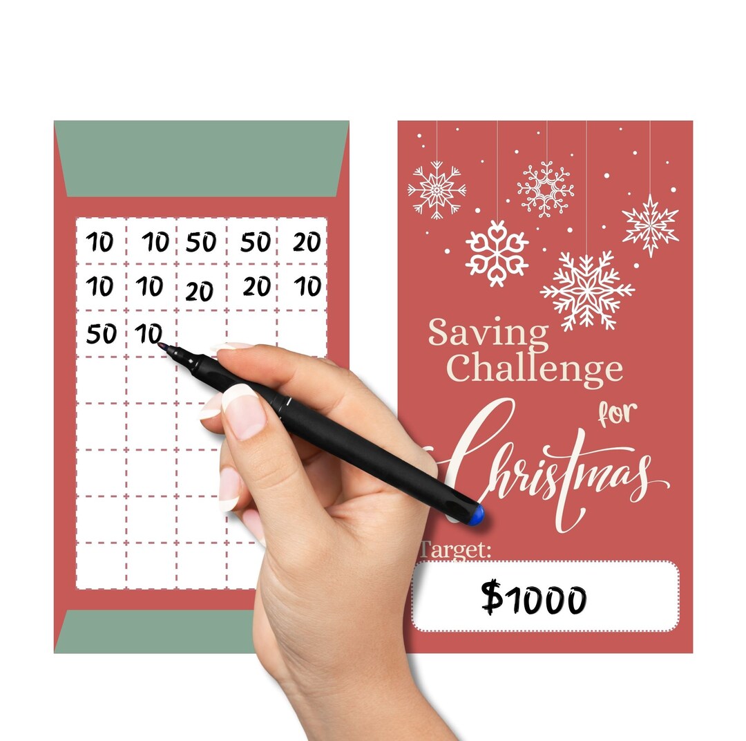 Christmas Printable Cash Stuffing Envelope, Xmas Money Saving Challenge ...