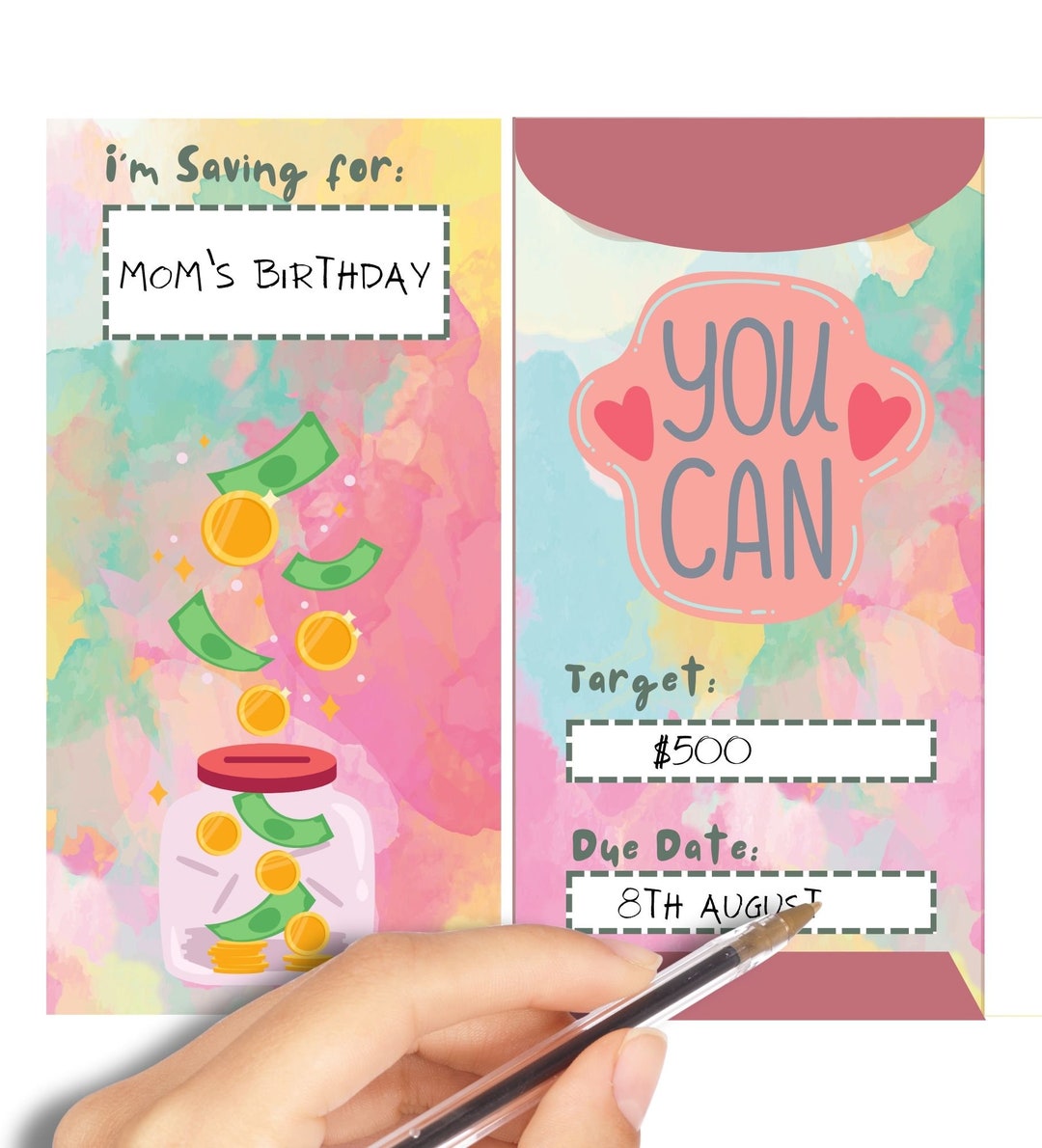 Printable Cash Stuffing Envelopes, Money Saving Pocket, Financial ...