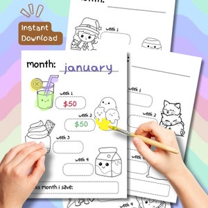 Kids Savings Challenge, Budget Planner Printable for Children, A5 ...