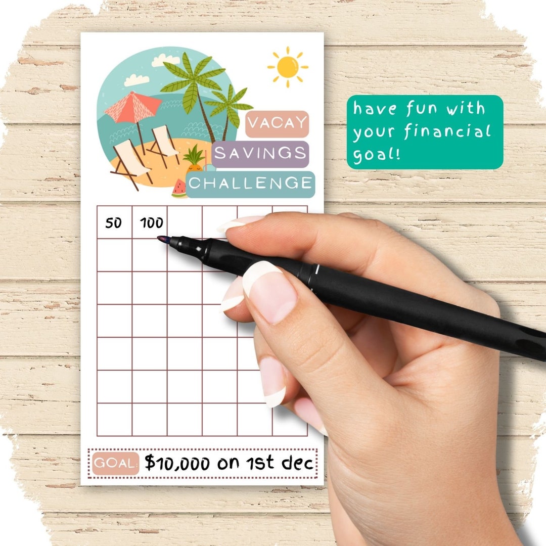 Vacation Budget Tracker, Savings Challenge Printable, Holiday Save ...