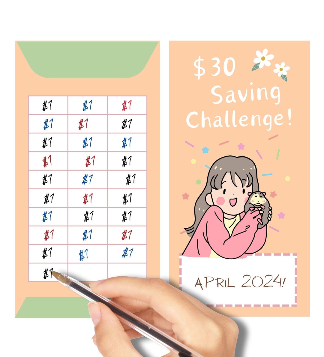 Printable Saving Challenge Cash Envelopes, Money Saving Pocket ...