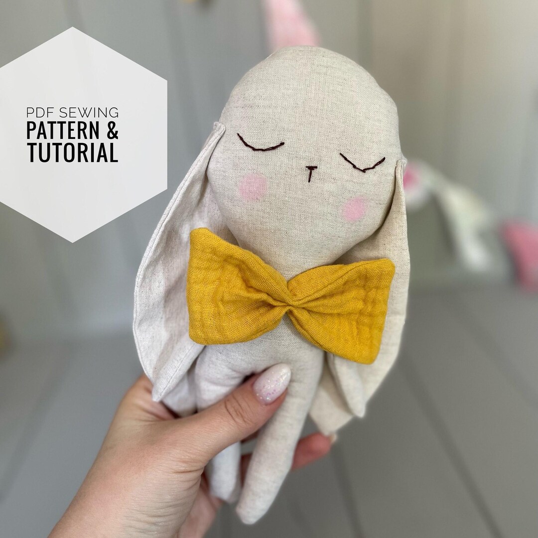Cute Stuffed Bunny Pdf Pattern and Tutorial, Rabbit Pattern, Eco Toy ...