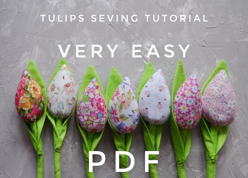Easter Decorations Flowers Pattern, Textile Tulip PDF, Flowers Fabric ...
