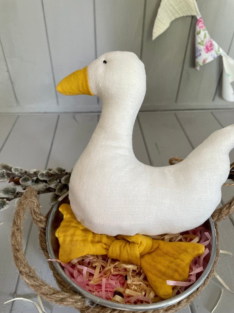 Duck Pdf Pattern and Tutorial, Linen Duck Sewing Tutorial, Stuffed ...