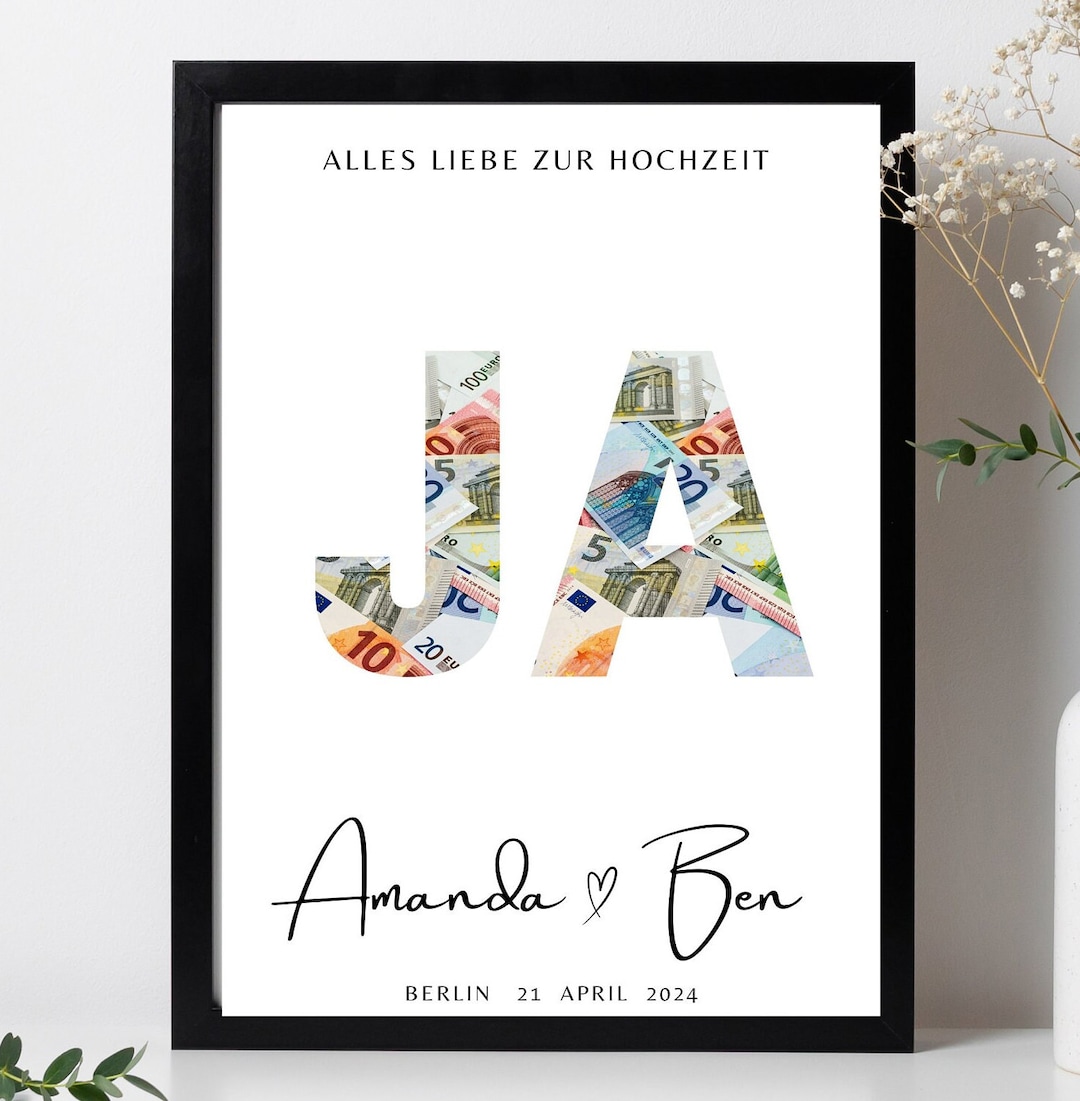 Make a DIY Money Gift, Money Gift Wedding, YES, Personalized Wedding ...