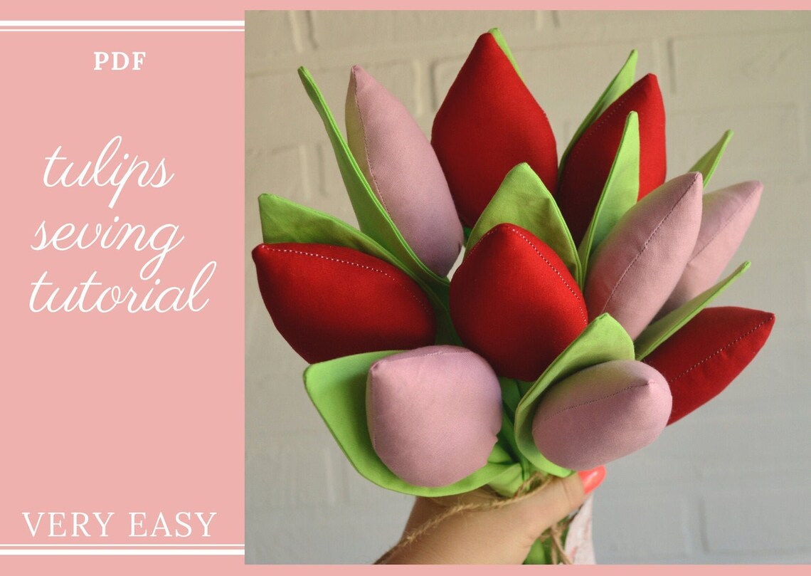 Flowers Pattern Textile Tulip PDF Flowers Fabric Bouquet | Etsy
