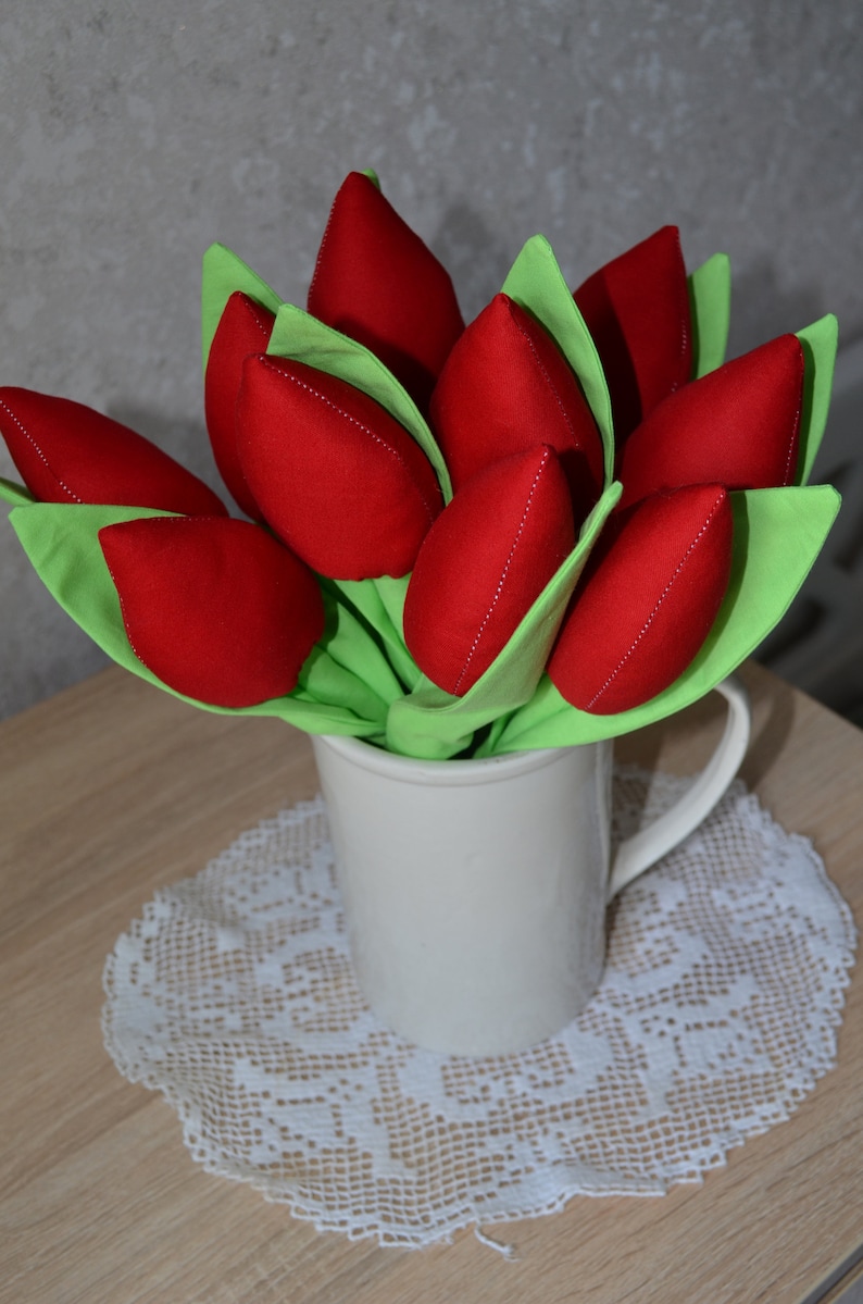 Flowers Pattern - Textile Tulip PDF - Flowers Fabric Bouquet - Tutorial ...