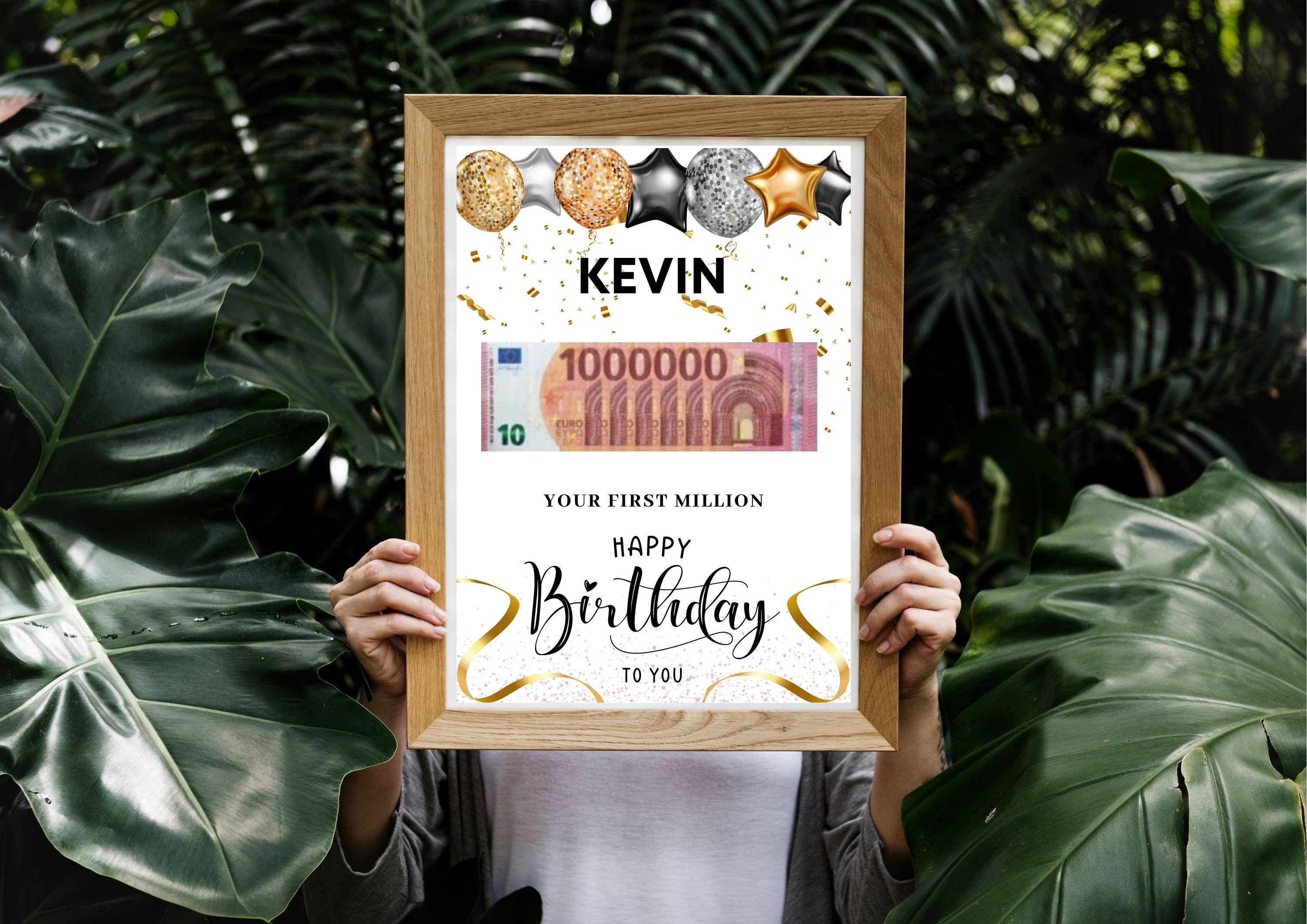Money Gift "your First Million!", Personalized PDF Template Printable ...
