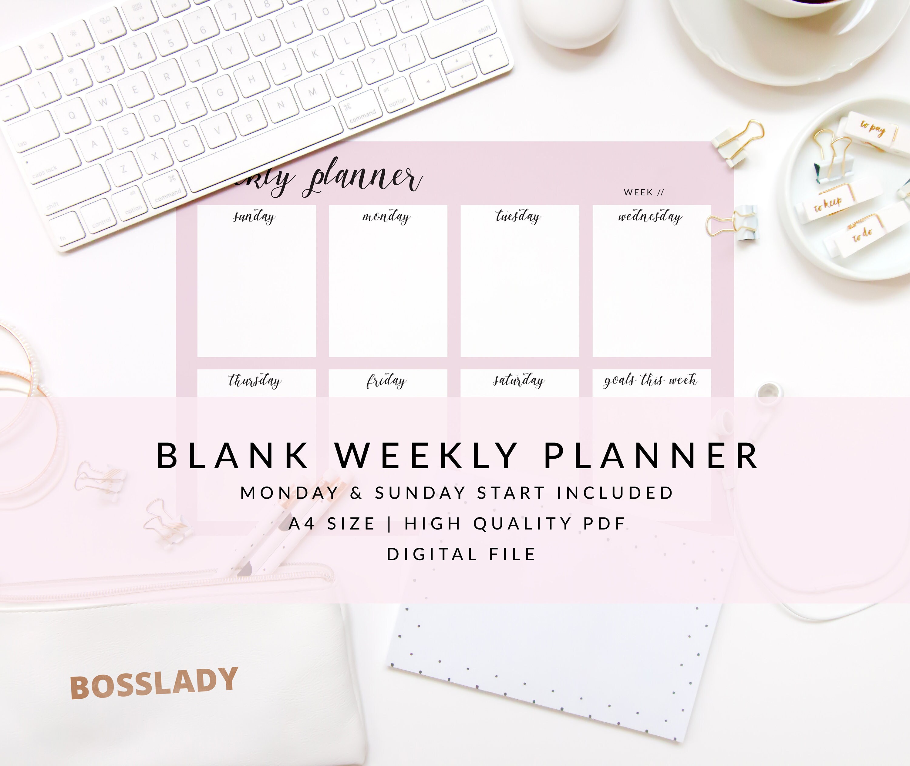 Undated Printable Planner - Blank Calendar | Printable Calendar ...