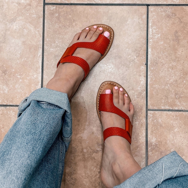 Red Sandals - Etsy