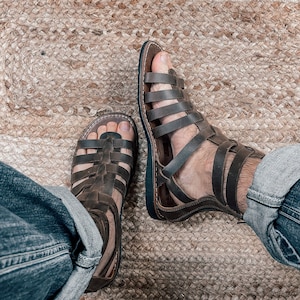 Gladiator Leather Sandals for Men, Greek Gladiator Sandals From Genuine ...