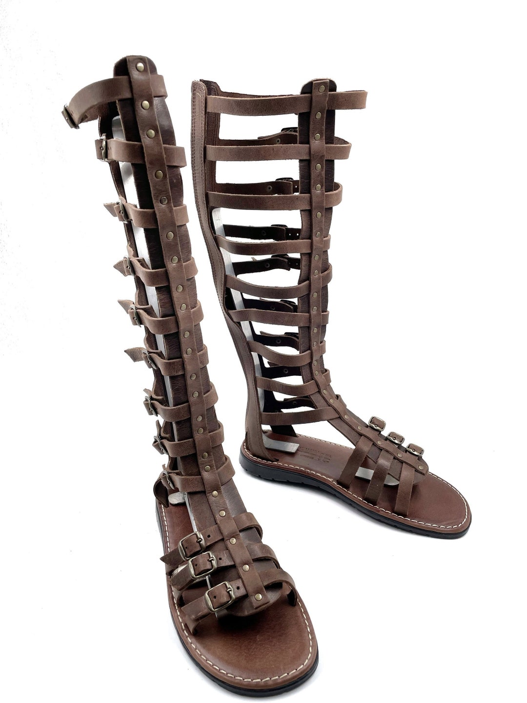 Gladiator Leather Boots for Men, Greek Gladiator Sandals From Genuine ...