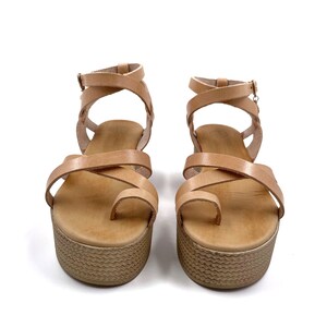 Women Platform Leather Sandals, Greek Platforms Shoes, Platform Sandals ...