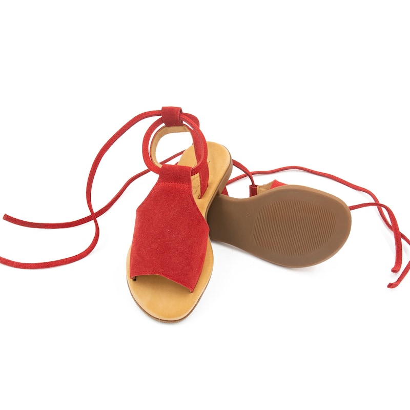 Red Sandals - Etsy