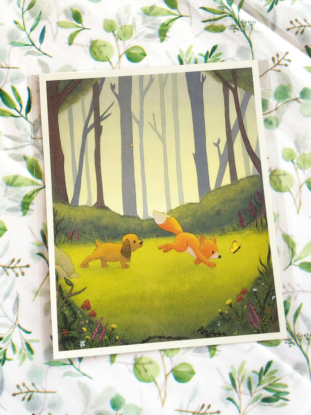 Fox and Hound Print - Etsy