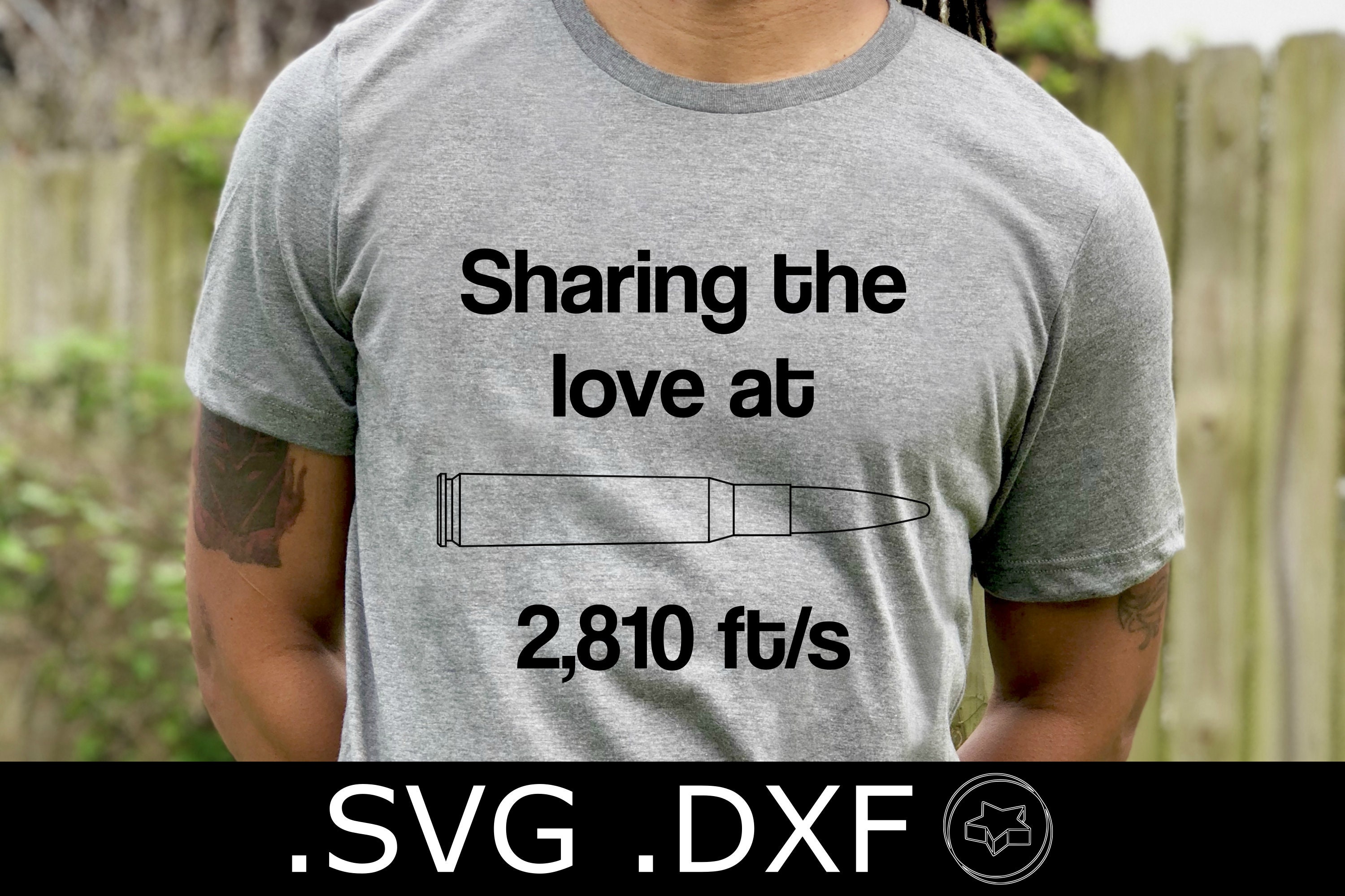 50 Caliber Bullet SVG and DXF File Gun Shirt Design Funny Bullet Shirt ...