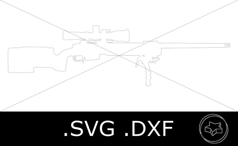 M40A5 Sniper Rifle SVG and DXF File Gun Silhouette Gun Design - Etsy