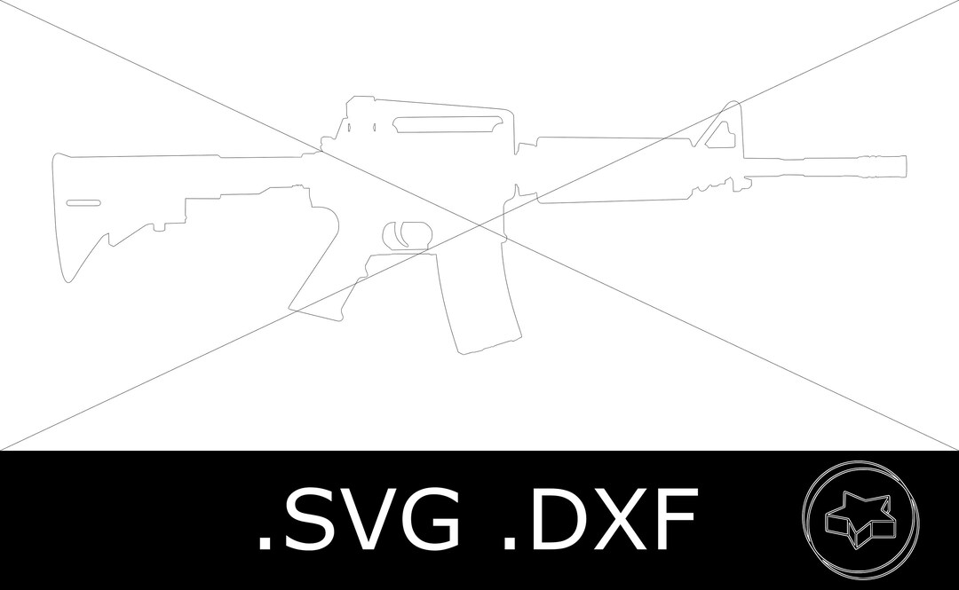 M4 Rifle SVG y DXF Cut File M4 Rifle SVG and DXF Cut File Silueta de ...