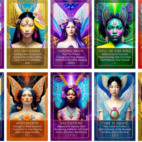 Angel Numbers Cards - Etsy