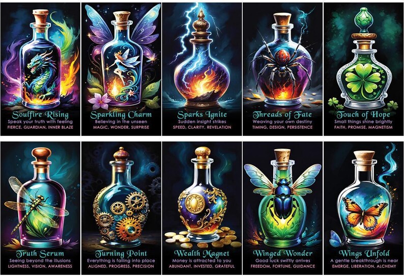 CUSTOM PREORDER: Magic Potions Oracle Deck of Mystical Elixir Tarot ...