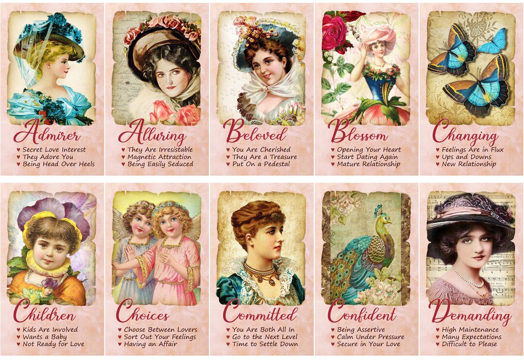 IN STOCK Victorian Romance Love Messages Oracle Deck, Pink Oracle Cards ...