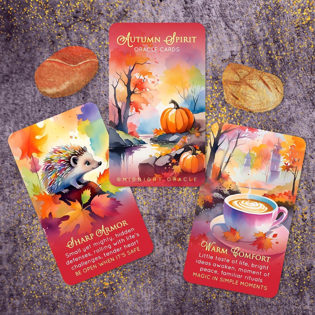CUSTOM PREORDER: Autumn Spirit Oracle Deck of Fall Tarot-sized Cards ...