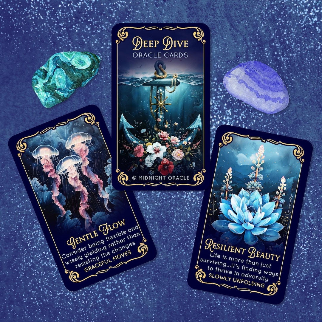 CUSTOM PREORDER: Deep Dive Oracle Deck of Ocean Tarot-sized Cards for ...