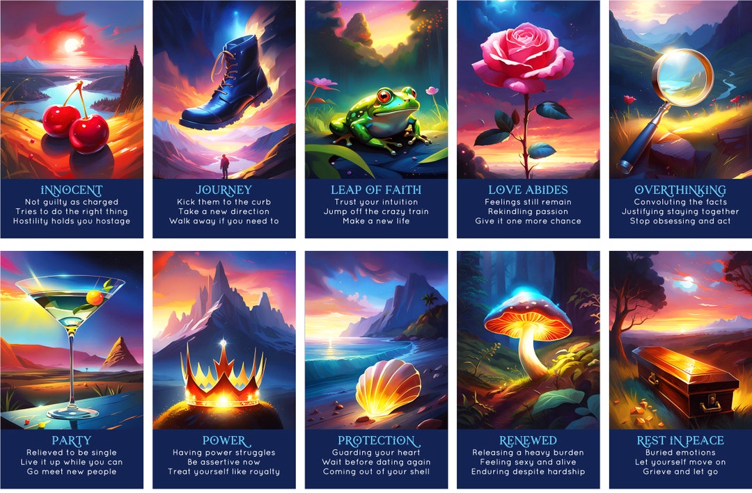 Healing Heart Journey Love Romance Oracle Deck of Breakup Tarot Cards ...