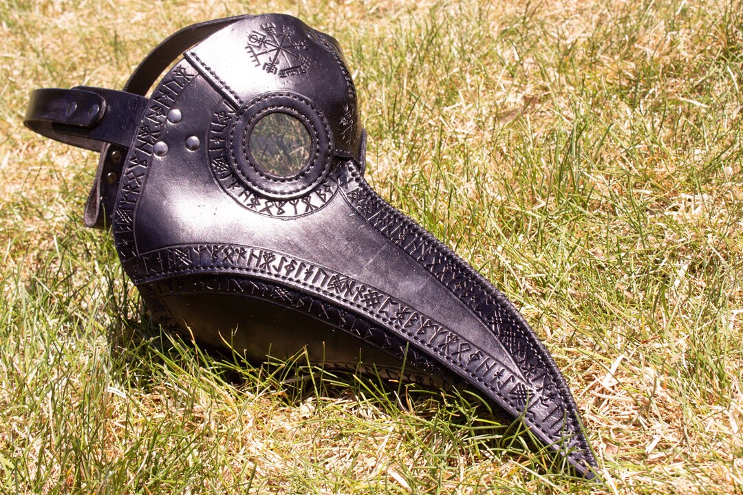 Leather Runic Plague Doctor Mask Customizable - Etsy