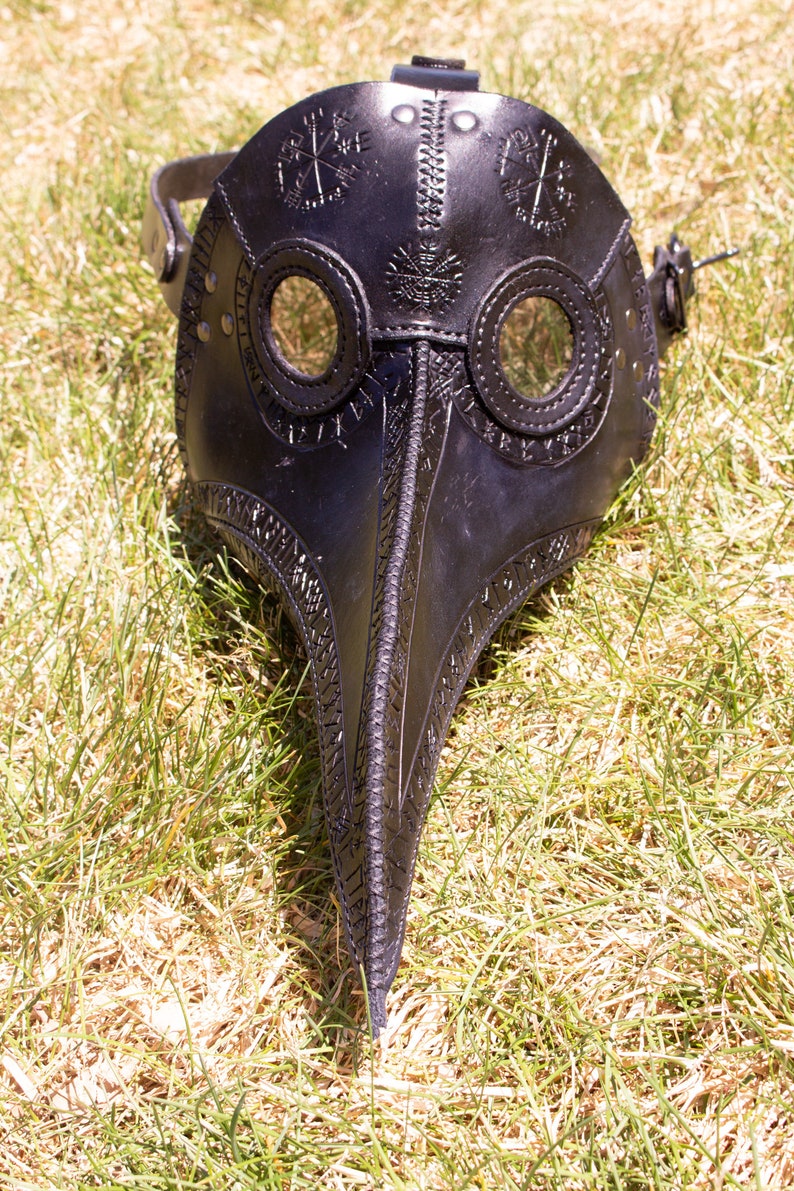 Leather Runic Plague Doctor Mask Customizable - Etsy