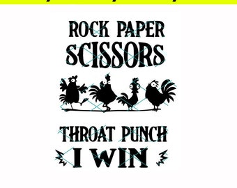 Rock Paper Scissors Throat Punch I Win Svg | Etsy