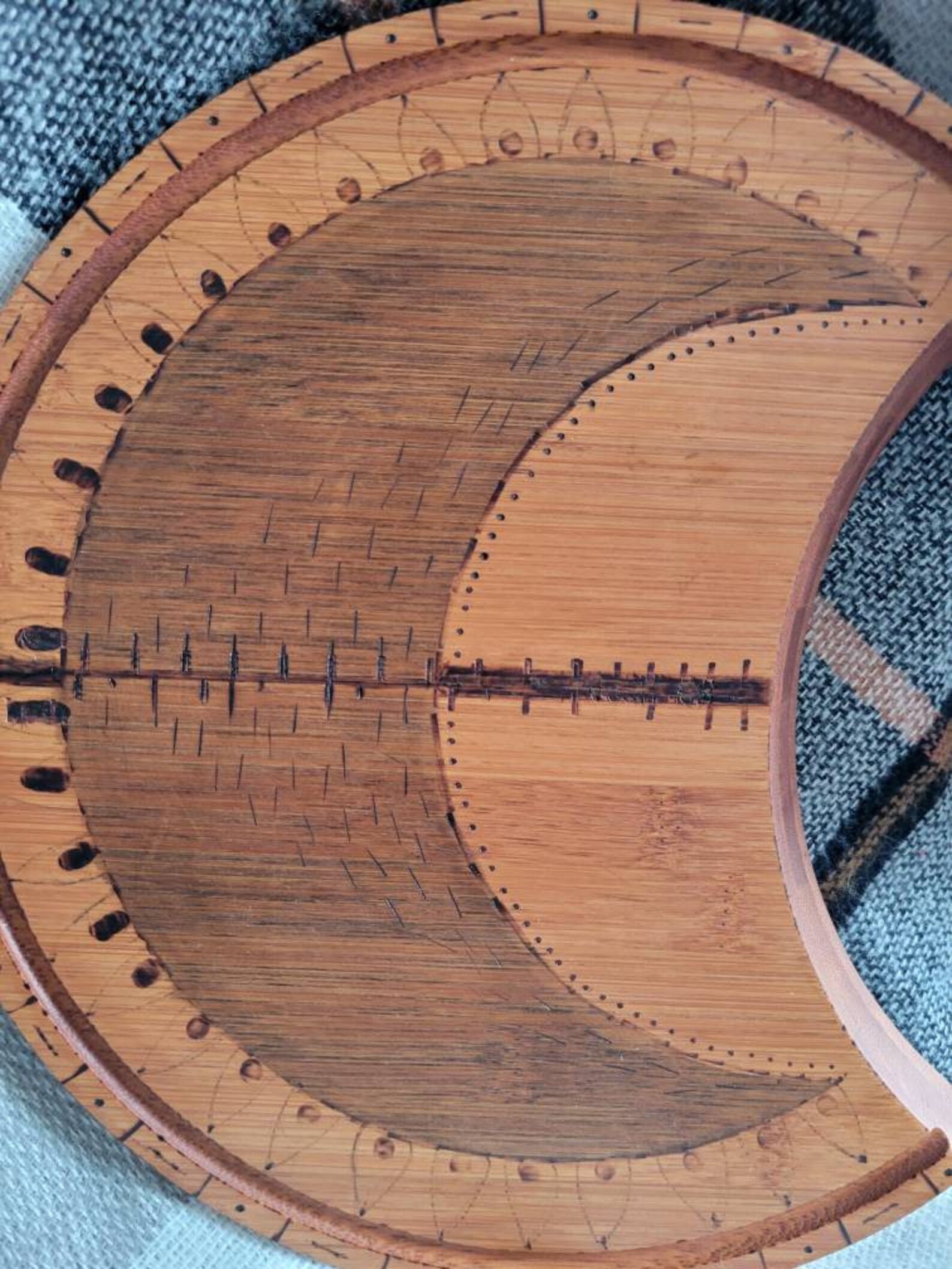 Crescent Moon Wood Block, Pyrography Wall Hanging, Woodburned Art ...