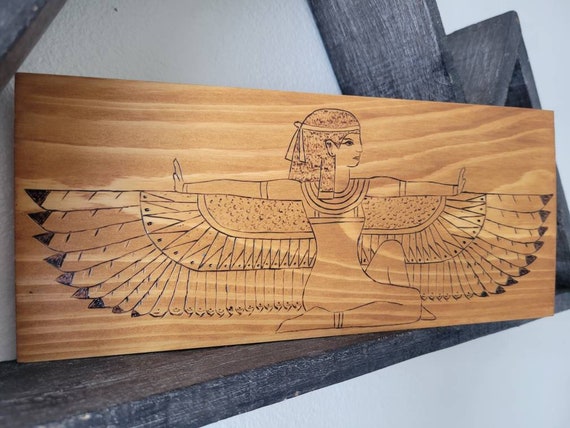 Egyptian Woman Pyrography Egyptian Goddess Wood Burn Art | Etsy