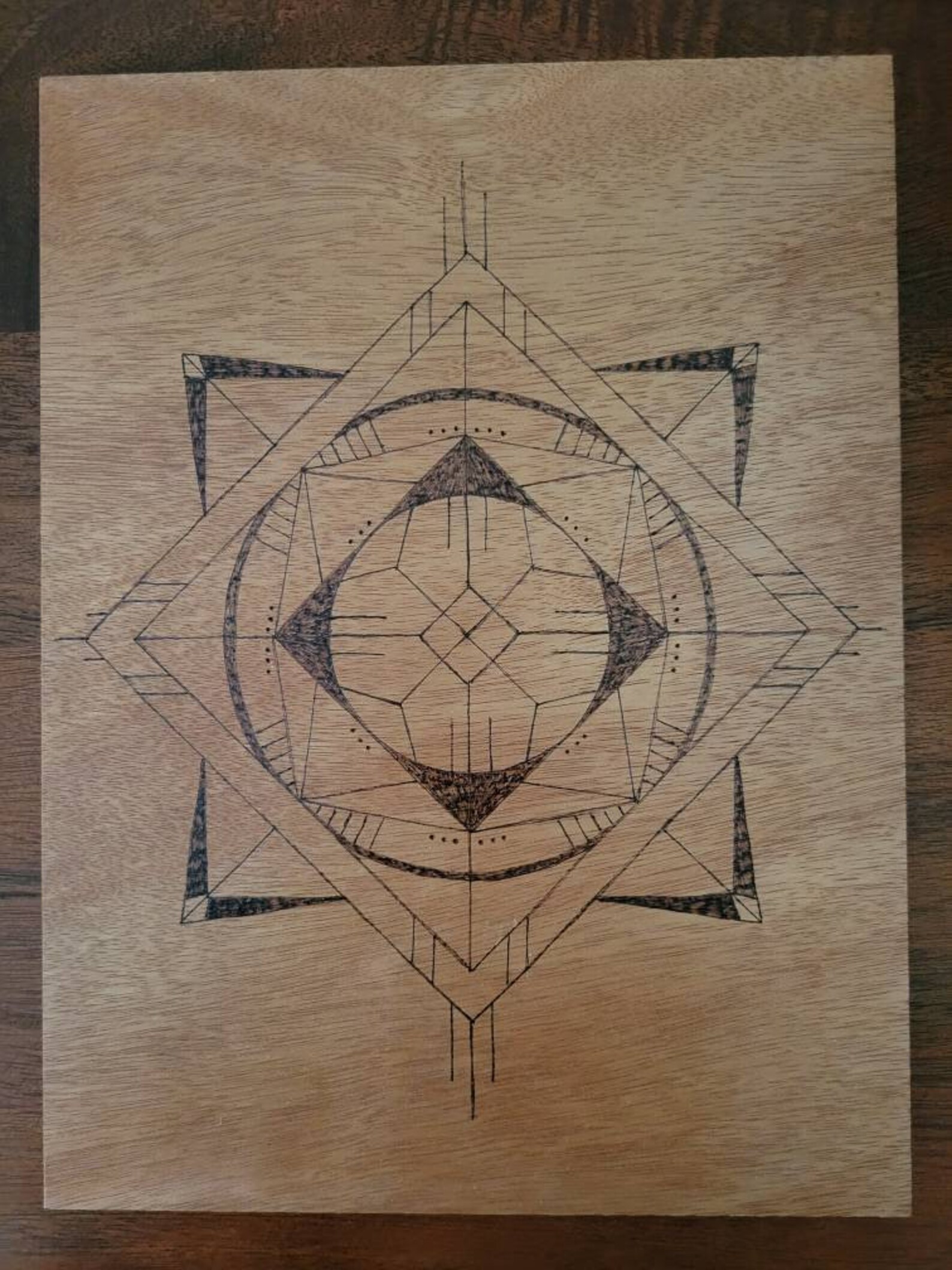 Geometric Pyrography, Minamalitic Design, Pyrography Wood Art ...