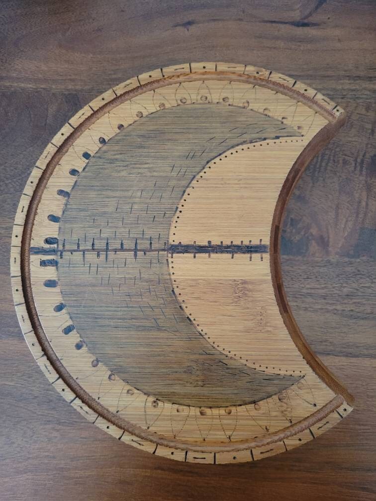 Crescent Moon Wood Block, Pyrography Wall Hanging, Woodburned Art ...