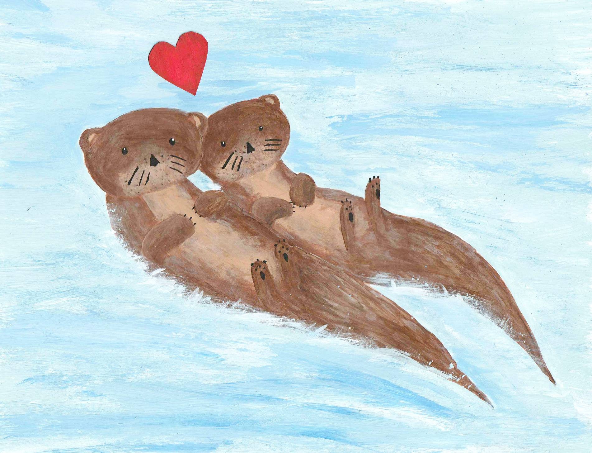 Otters Holding Hands So They Dont Float Away